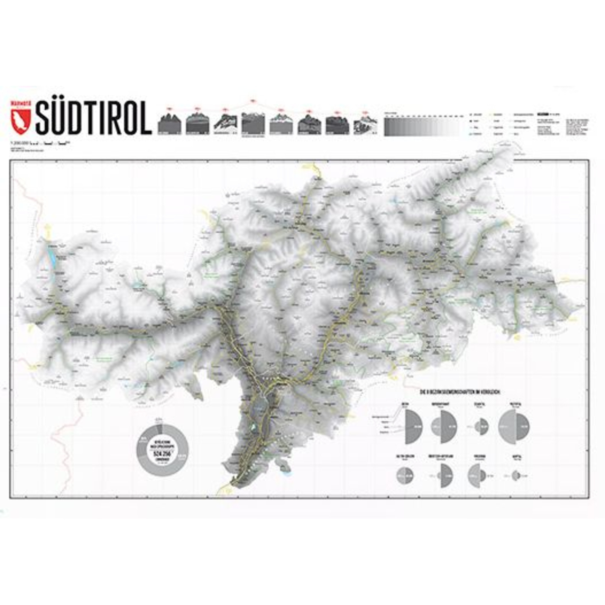 Marmota Maps Mappa Alto Adige Grigio